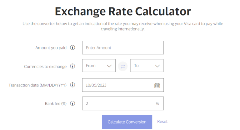 Thorough Explanation of Visa Exchange Rates: A Survey on the Most Cost ...